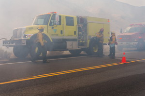 Brush fire in Olancha