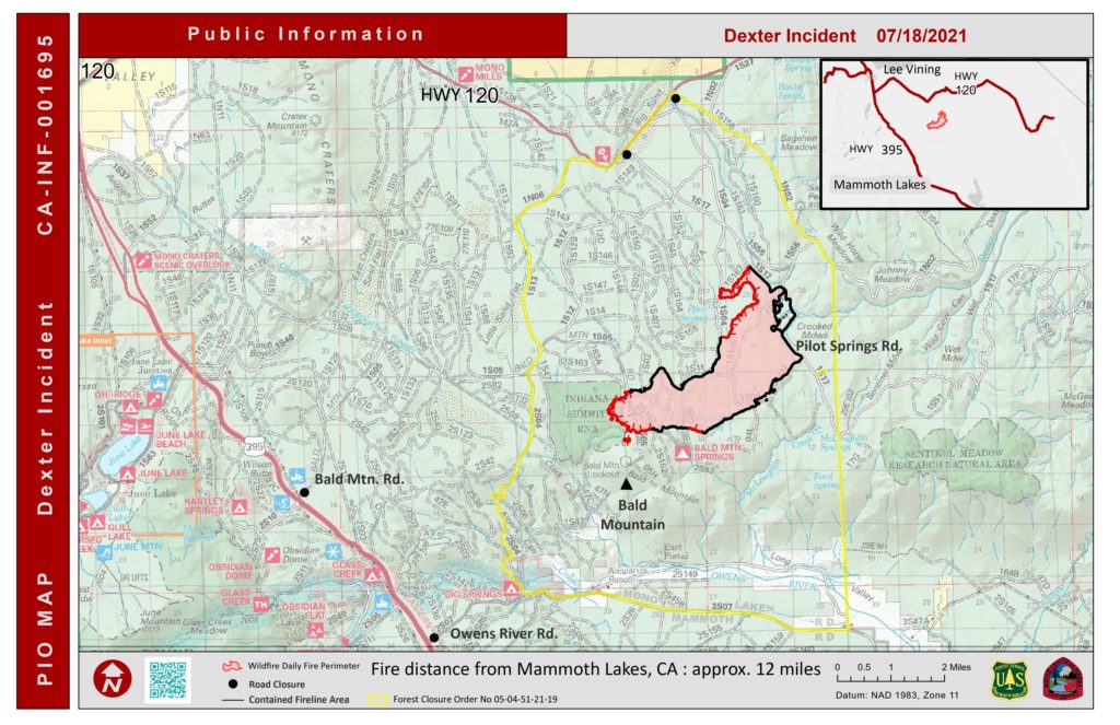 Dexter Fire Updates: 7/20 | Northeast of Mammoth Lakes near Bald ...