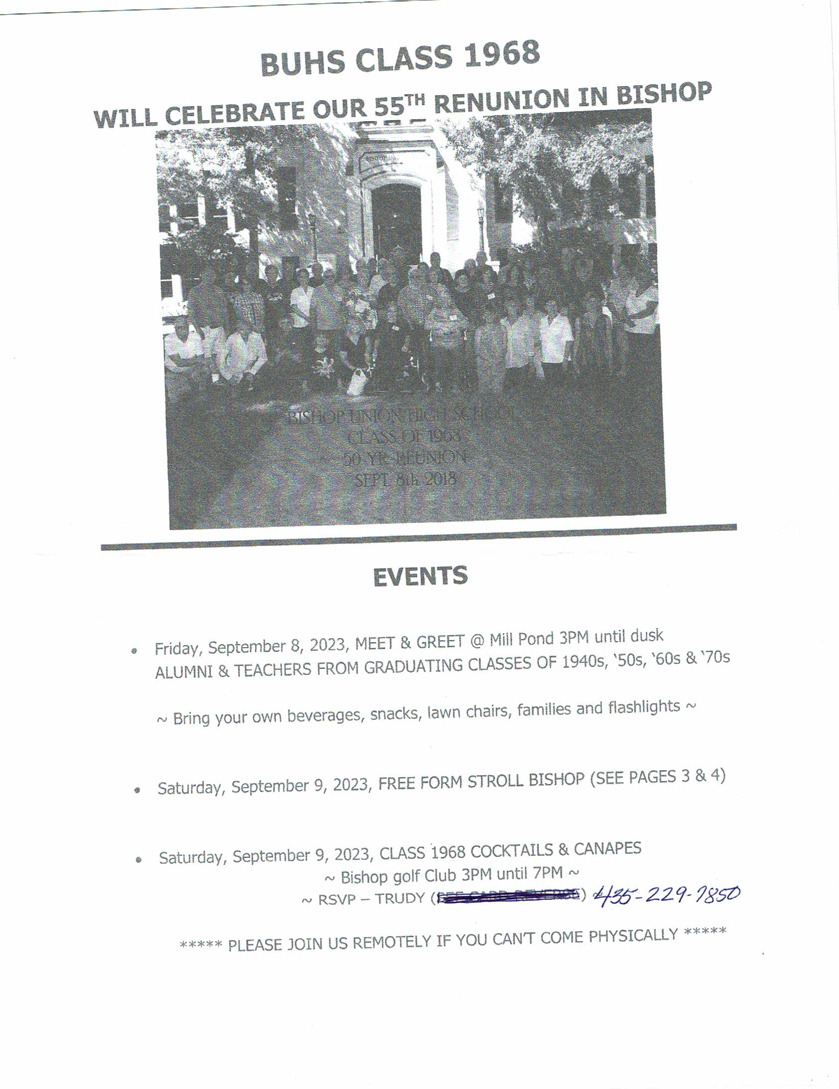 Bishop Union High School Class of 1968 to Hold Reunion - Sierra Wave ...