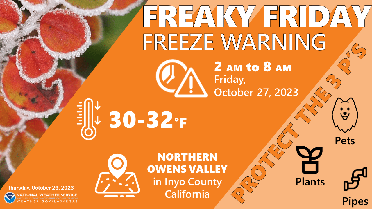 Freeze Warning for Inyo County - October 27, 2023 - Sierra Wave ...